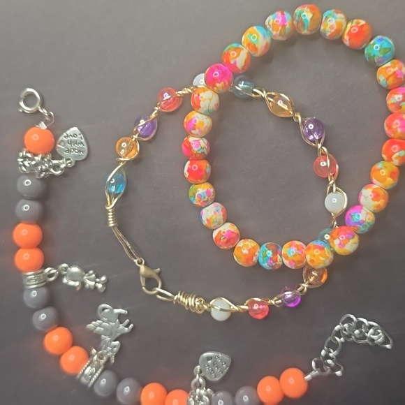 Jewelry | Colorful Beaded Bracelets With Charms | Poshmark
